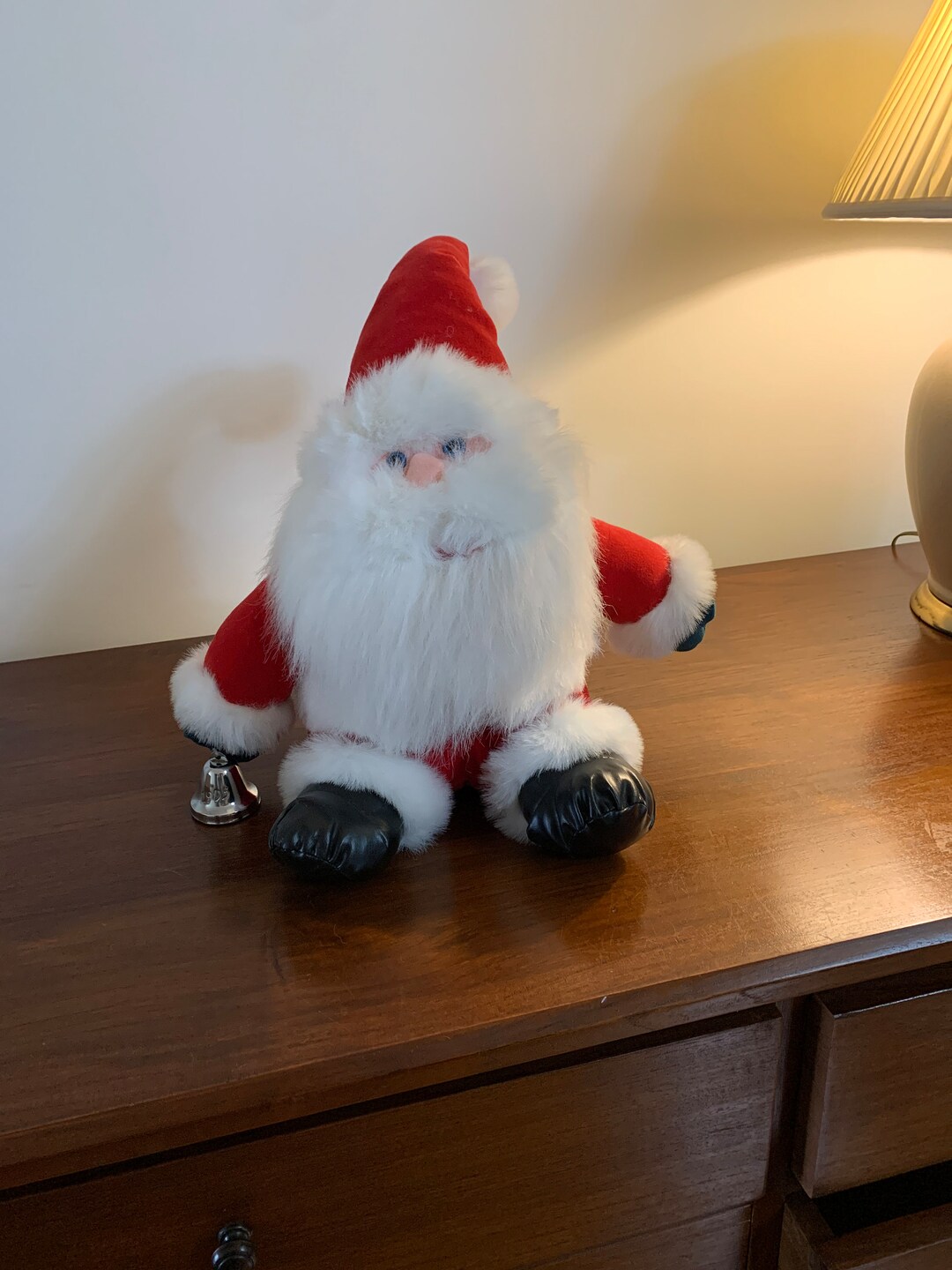 Rare 1995 SANTA PLUSHIE Figure Christmas Herberger’s Stuffed Seated Fur ...