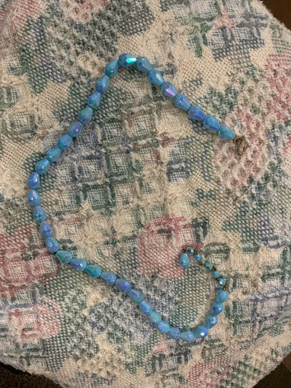 Mid-century Necklace Czech Pear shaped Glass beaded F… - Gem