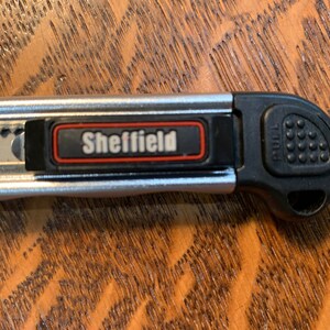 RARE Sheffield Box Cutter W Finger Grips Screw Locks Blade Thumb Slider ...