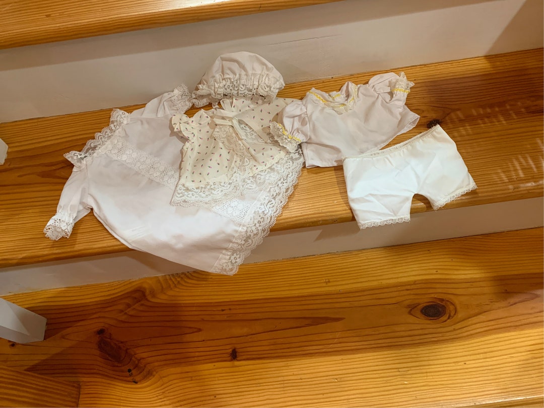 RARE 80s LOT CPK Preemie Clothes 5 Pieces Lace Layette - Blouse W ...