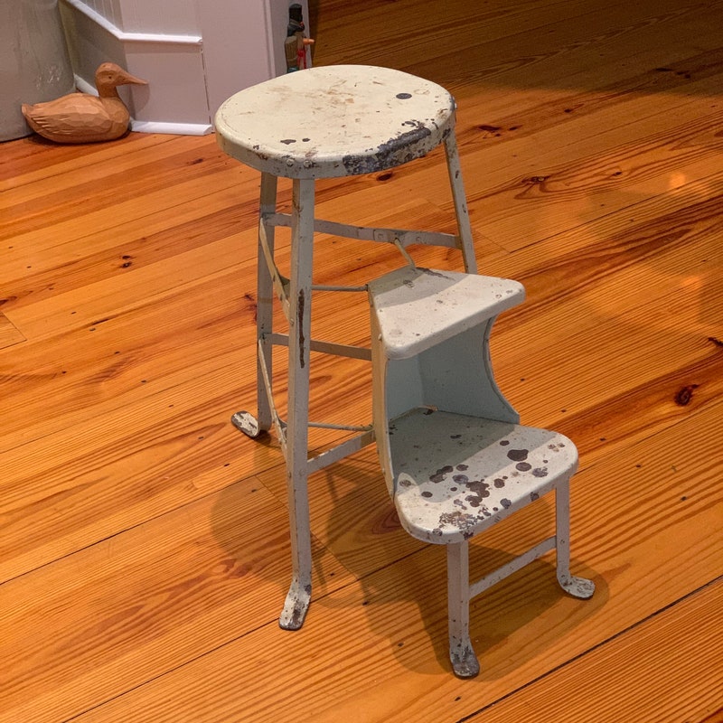 Vintage Metal Stool - Etsy