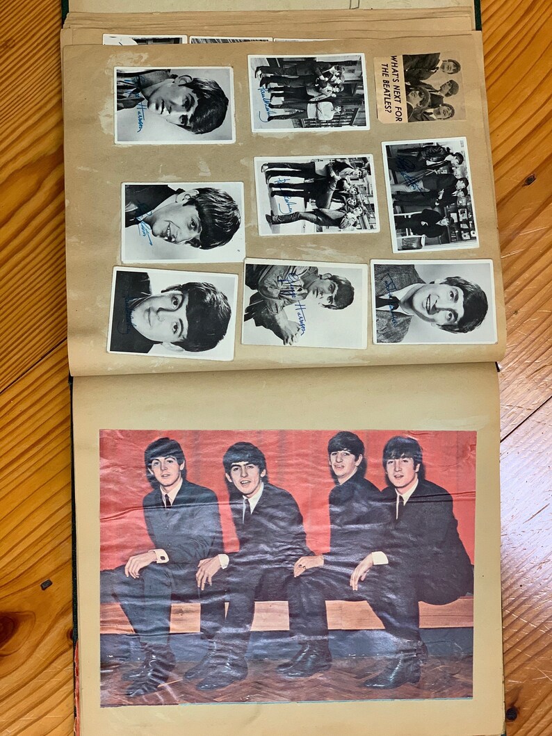 RARE 60s BEATLES SCRAPBOOK Gift 30+ Pg W Collectors Cards Newspaper Mag ...