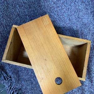 Rare ARTS & CRAFTS TISSUES Box Cover Wooden Box / Ballot Box Oak ...