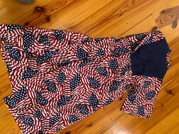 70s Patriotic ROBE GIFT Flag handcrafted Butterick 31… - Gem