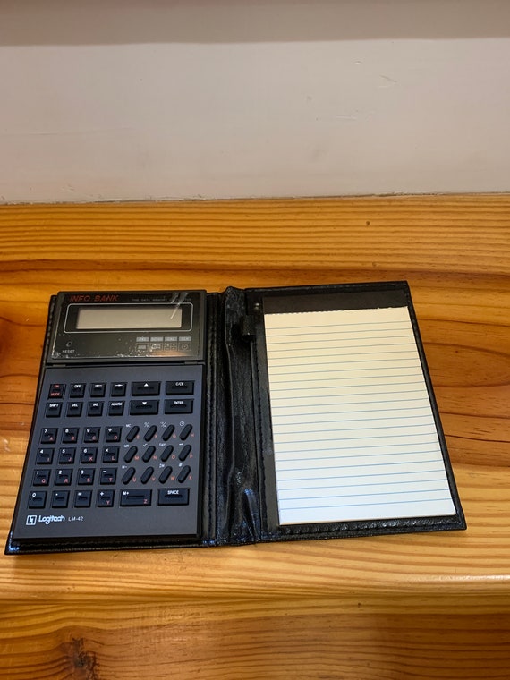 RARE Vintage Logitech Calculator LM-42 in Black Leath… - Gem