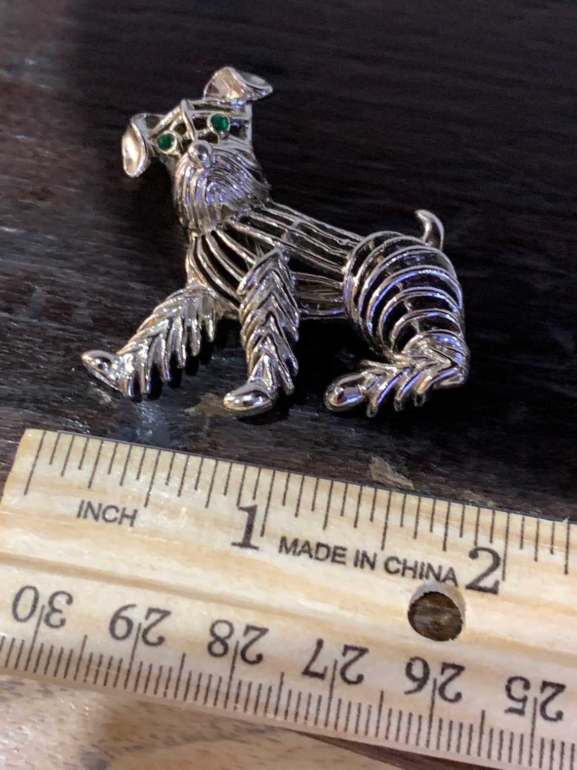 80s Gerry's Scottie Pin Dog Terrier Schnauzer Brooch GIFT Silver Tone W ...