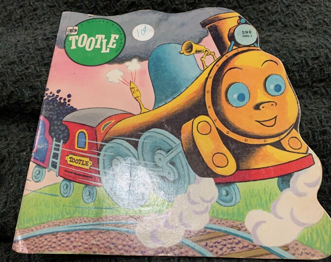RARE 1979 TOOTLE Golden Shape Book Train Horse Workers Action Engineer ...