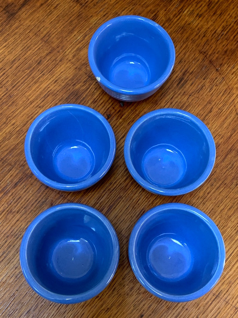 Rare Vintage Bauer Pottery CUSTARD CUP DELPH Blue Hi Fire - Etsy