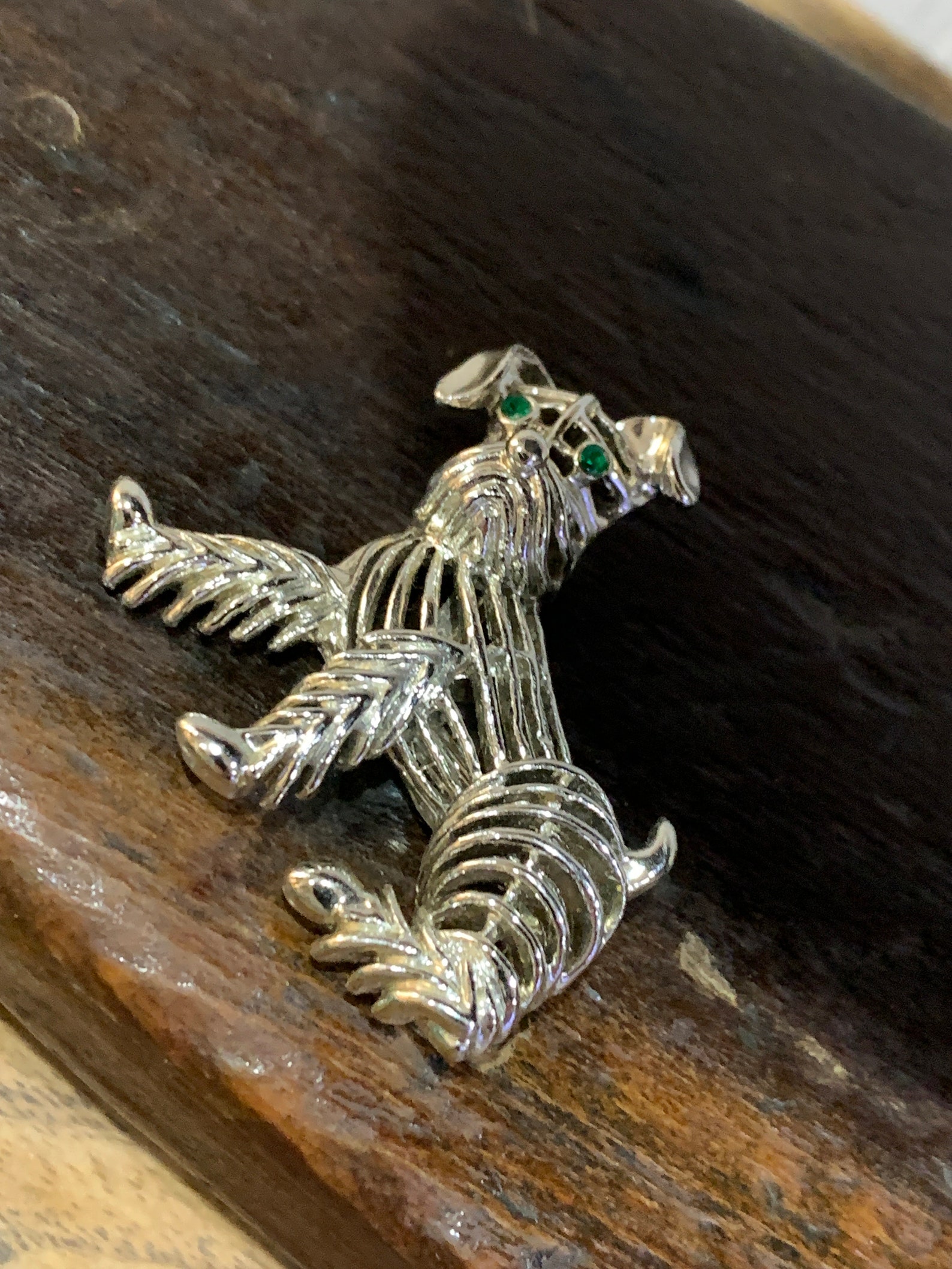 80s Gerry's Scottie Pin Dog Terrier Schnauzer Brooch GIFT Silver Tone W ...
