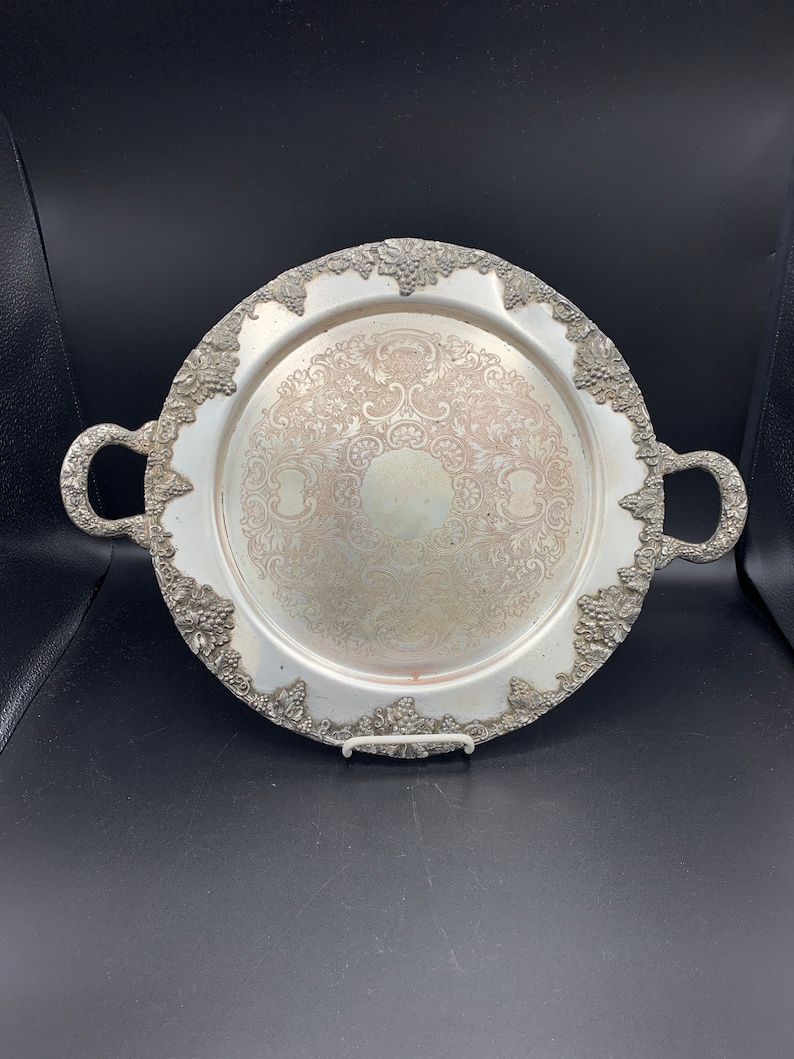 Very Old Silver Plate Silverplate Platter With Handles Heavy | Etsy