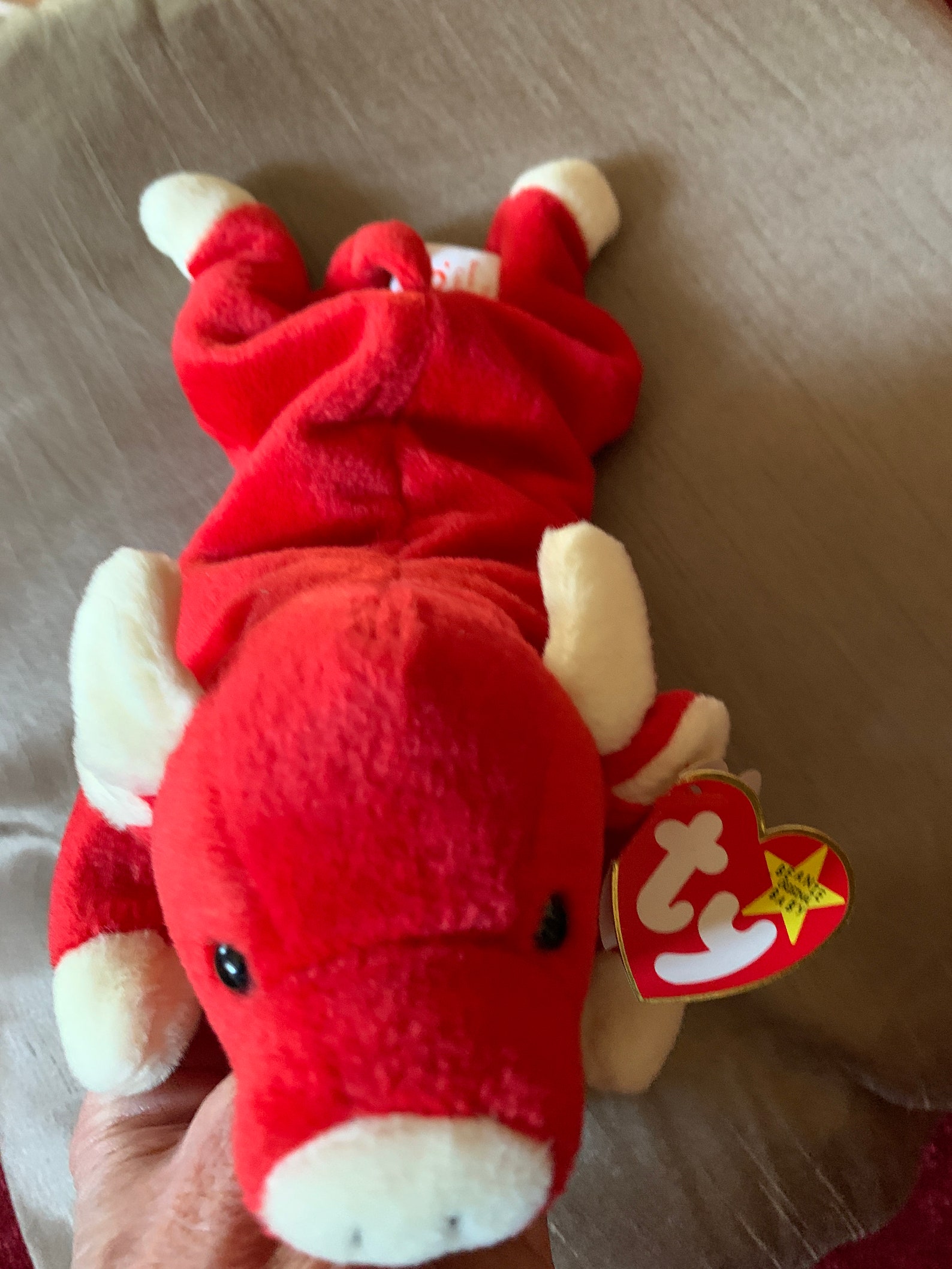 RARE Vintage 1995 SNOUT TY Beanie Baby Red Bull Plushie with | Etsy