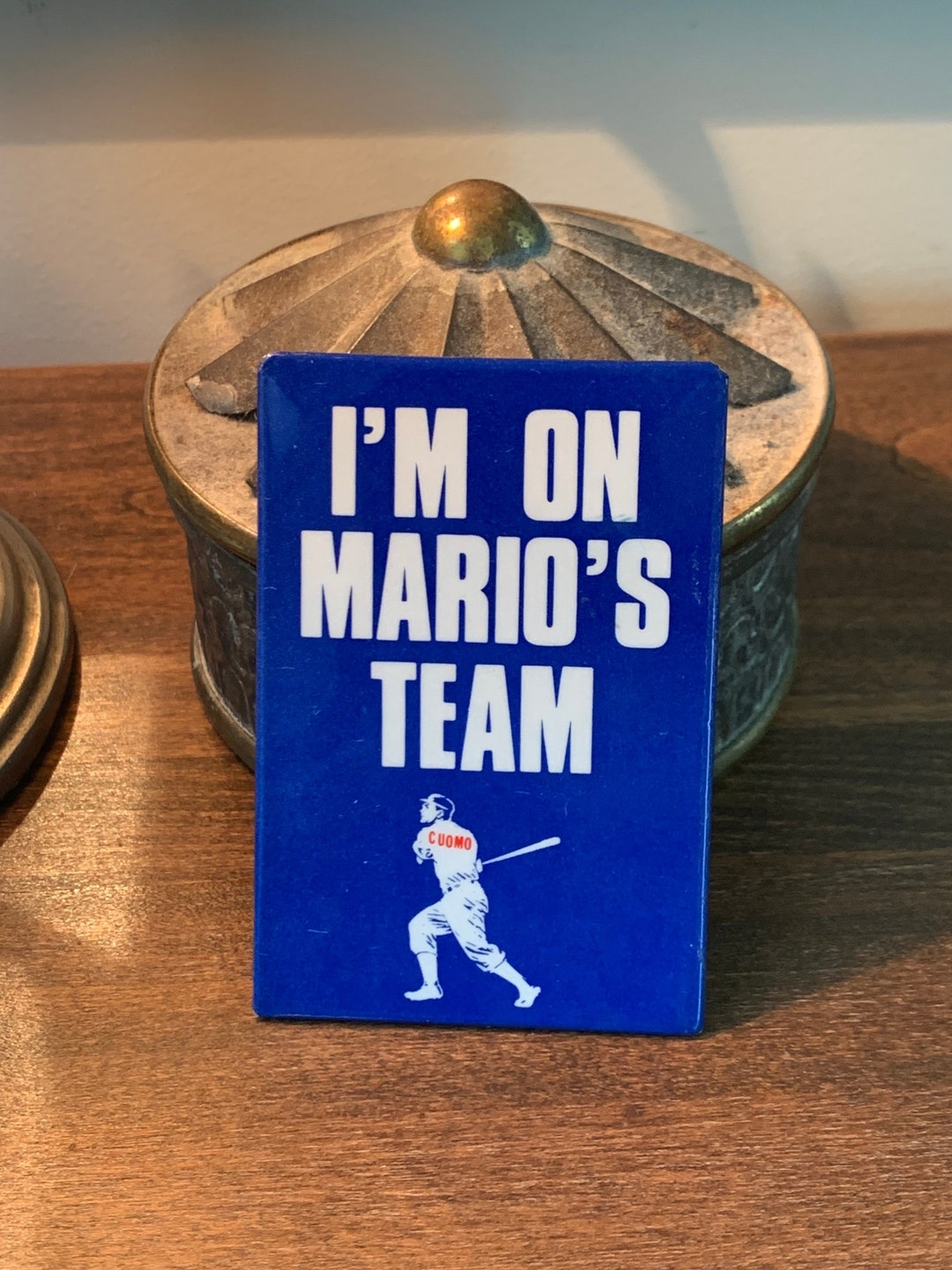 RARE 80s-90s Mario Cuomo Pinback Button Reads "i’m on Mario’s Team ...