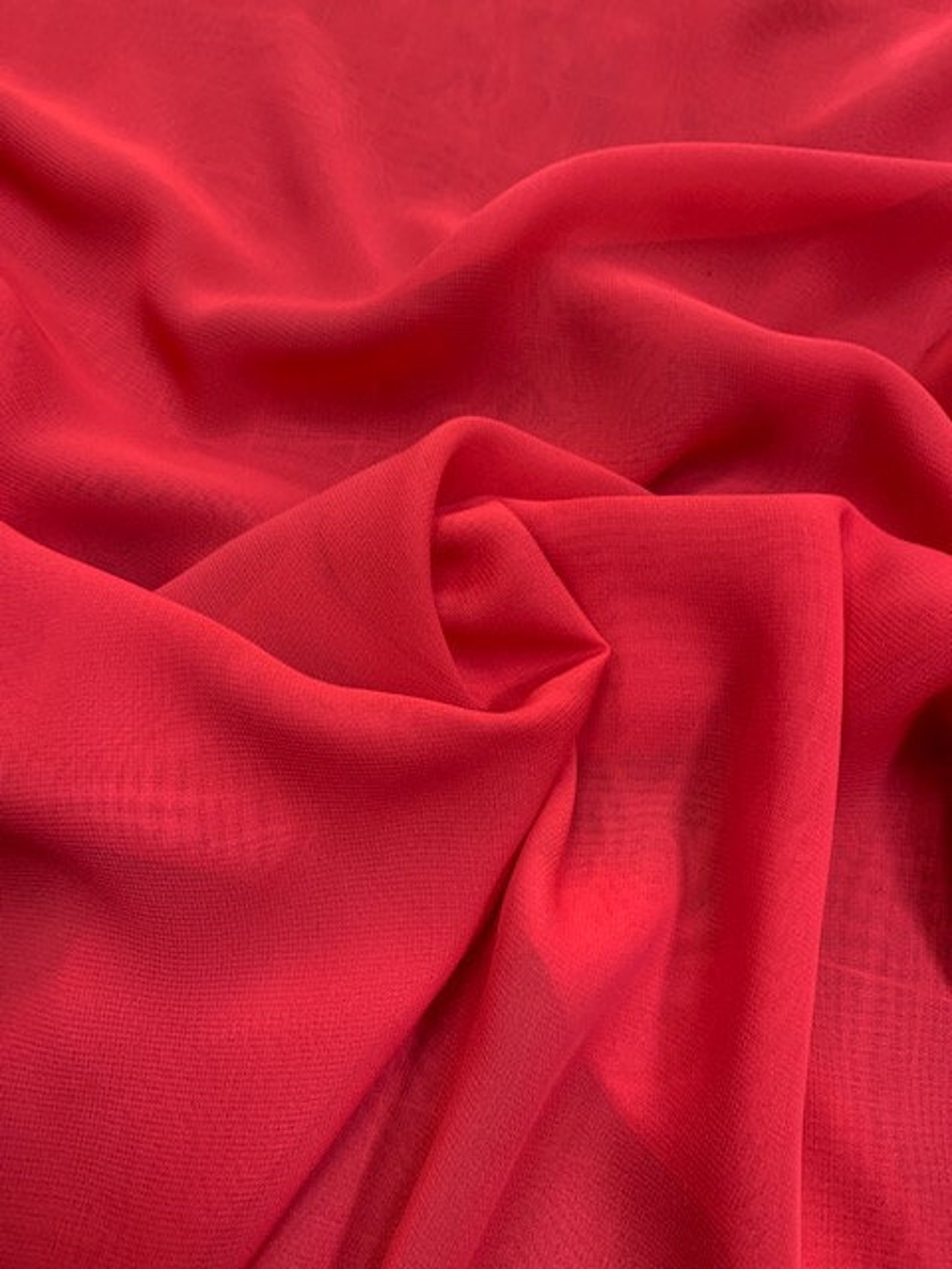 RED FABRIC CHIFFON 2 1/6 Yd X 29 Wide Transparent See-through - Etsy ...