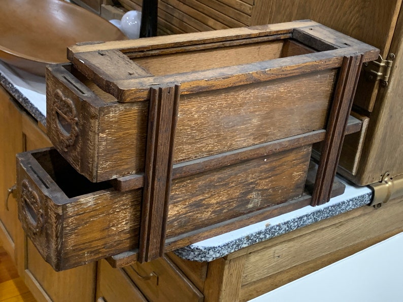 RARE Set of 2 Antique Oak Sewing Drawers Solid Wooden TWO in - Etsy