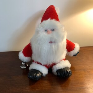 Rare 1995 SANTA PLUSHIE Figure Christmas Herberger’s Stuffed Seated Fur ...