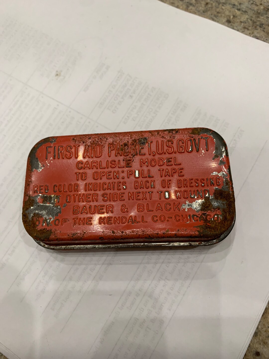 Vintage 40s Army Tin American WW2 US Government First Aid Kit Military ...