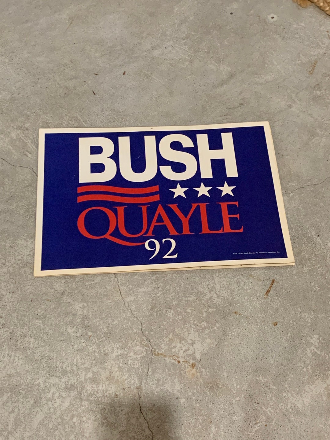Rare 1992 BUSH QUAYLE YARD Sign Poster With Stars 14 X 20 - Etsy