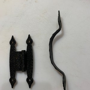 Vintage 60s Handle Pull Drawer or Door OR Hinge - Black Forged Iron ...
