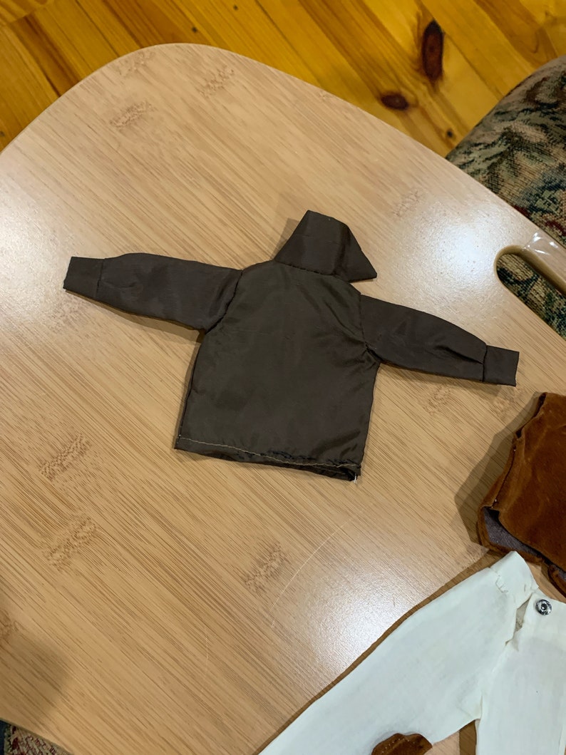 RARE Ken Doll Clothing 2 Pcs Felt Look Brown W White Pants Knee Patches ...