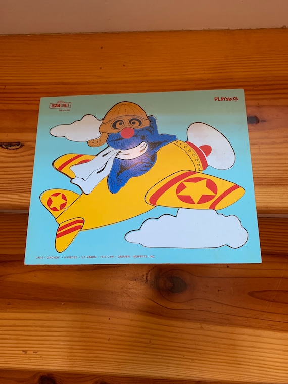 Rare 1973 PLAYSKOOL Grover Puzzle Wooden Muppets Inc. 315-5 - Etsy