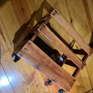 Rare WOOD BOX WHEELS Handcrafted 21 5/8” Long X 13 5/8”d X 20 1/4”h ...