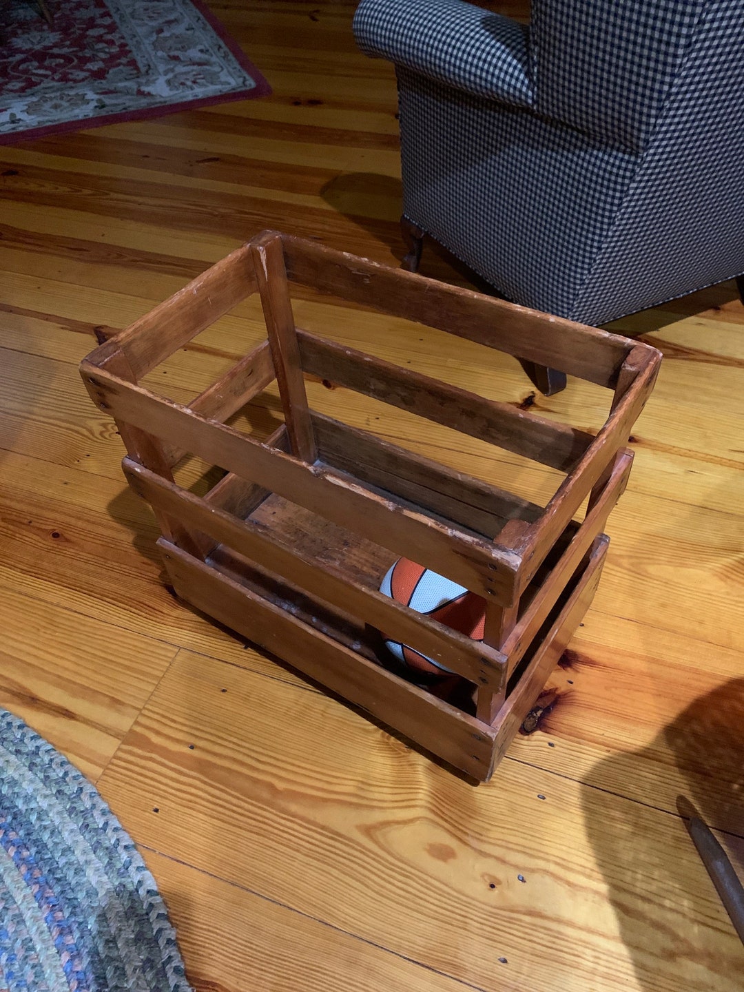 Rare WOOD BOX WHEELS Handcrafted 21 5/8” Long X 13 5/8”d X 20 1/4”h ...