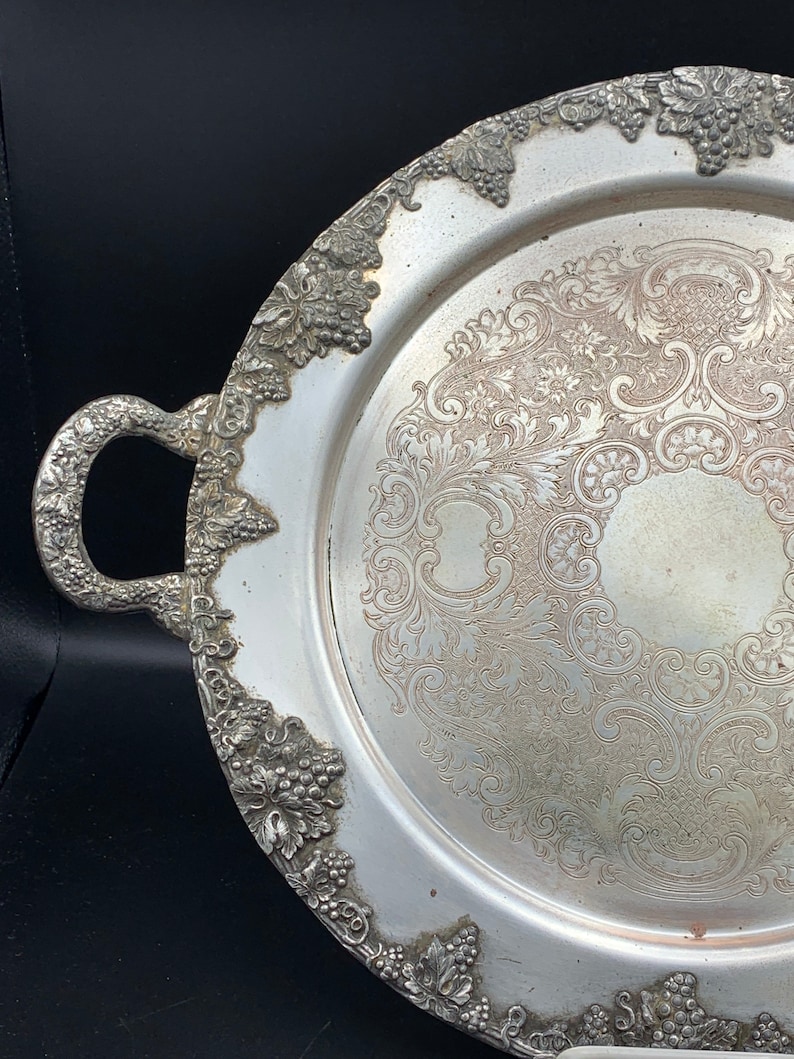 Very Old Silver Plate Silverplate Platter With Handles Heavy | Etsy