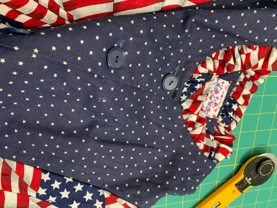 70s Patriotic ROBE GIFT Flag handcrafted Butterick 31… - Gem