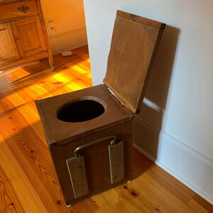 Antique Wood Pine Chamber Pot Commode PLANT STAND Primitive Elegant ...
