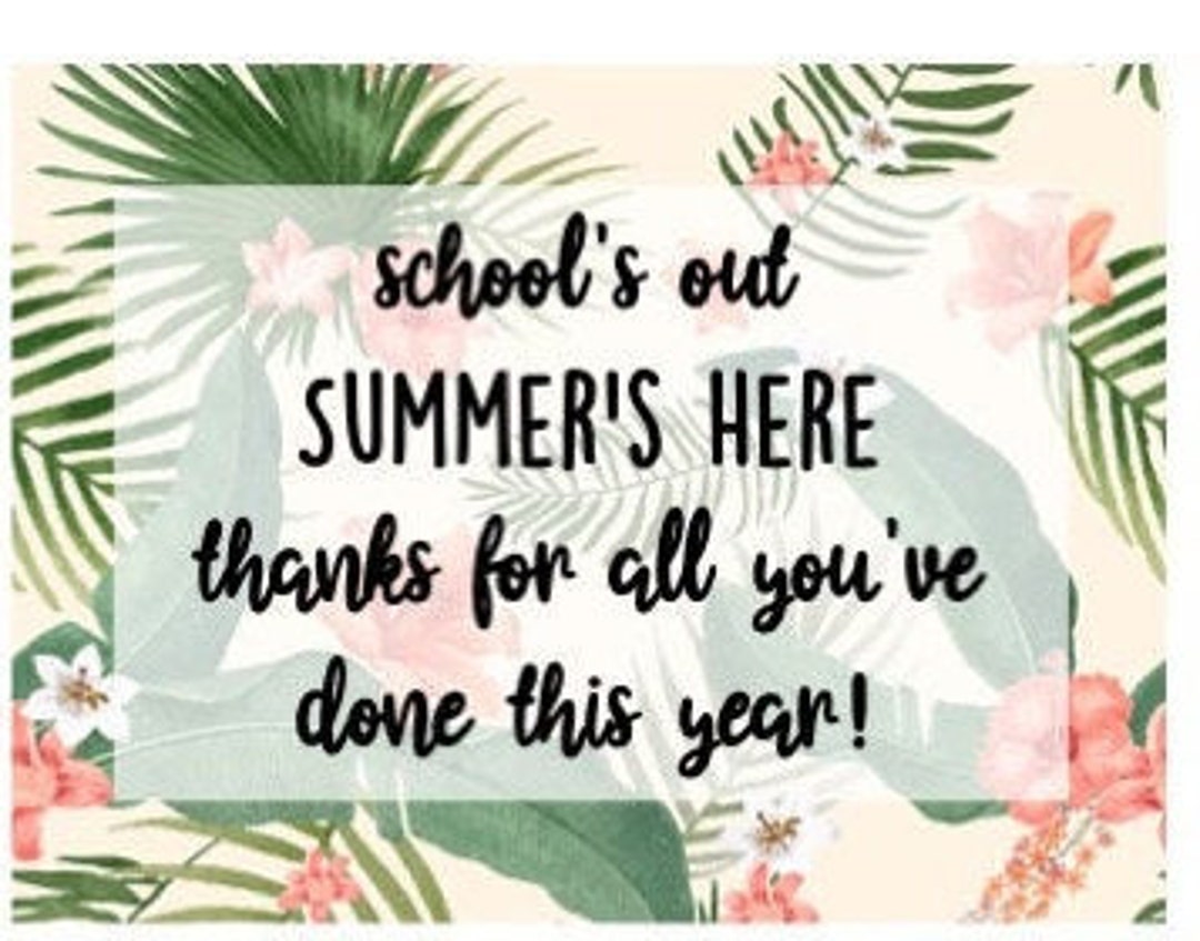 Summer Thank You Tags for Teachers - Etsy