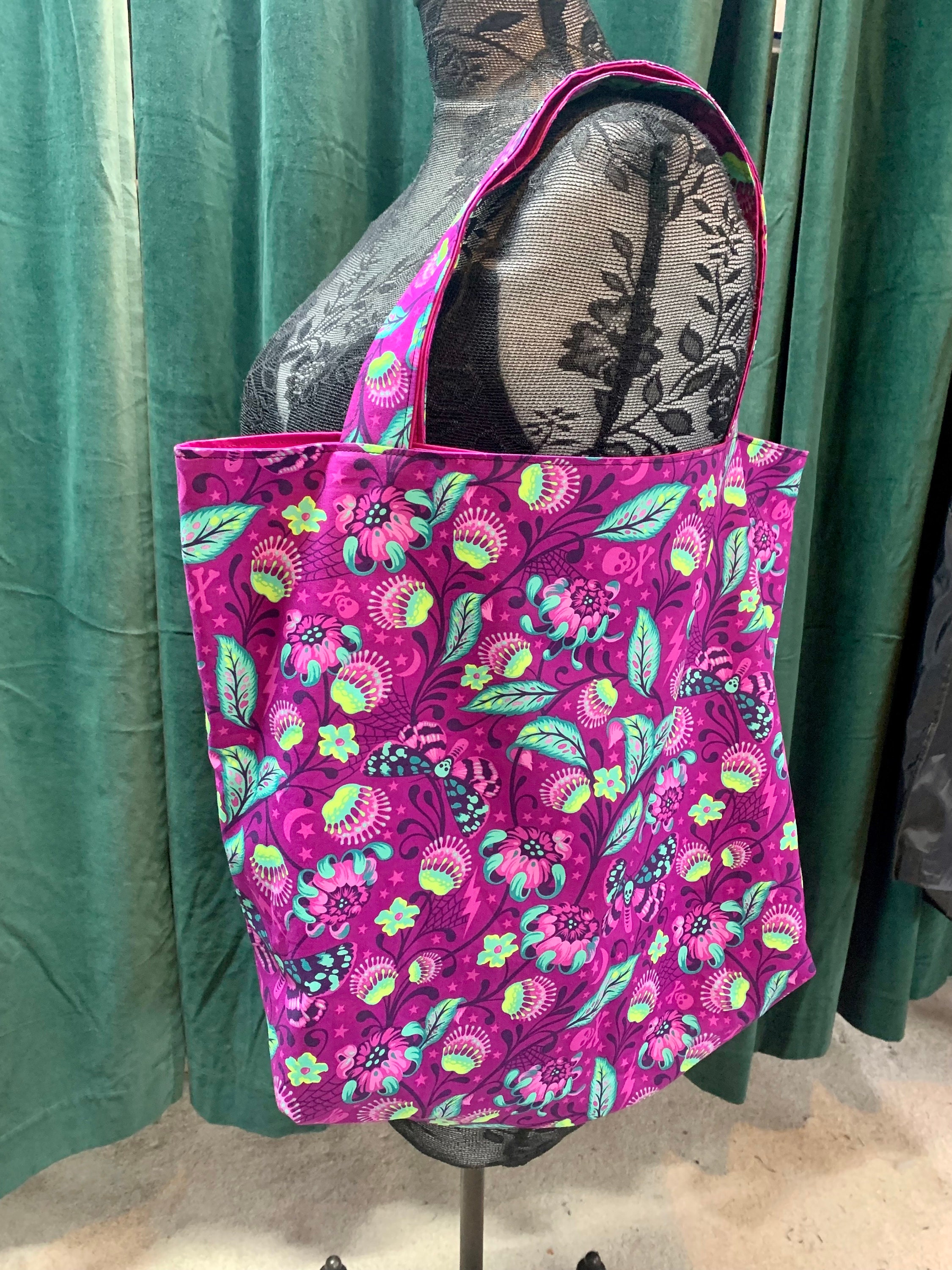 Sustainable Reusable Reversible Tote Bag Grocery Bag Raspberry Pink ...