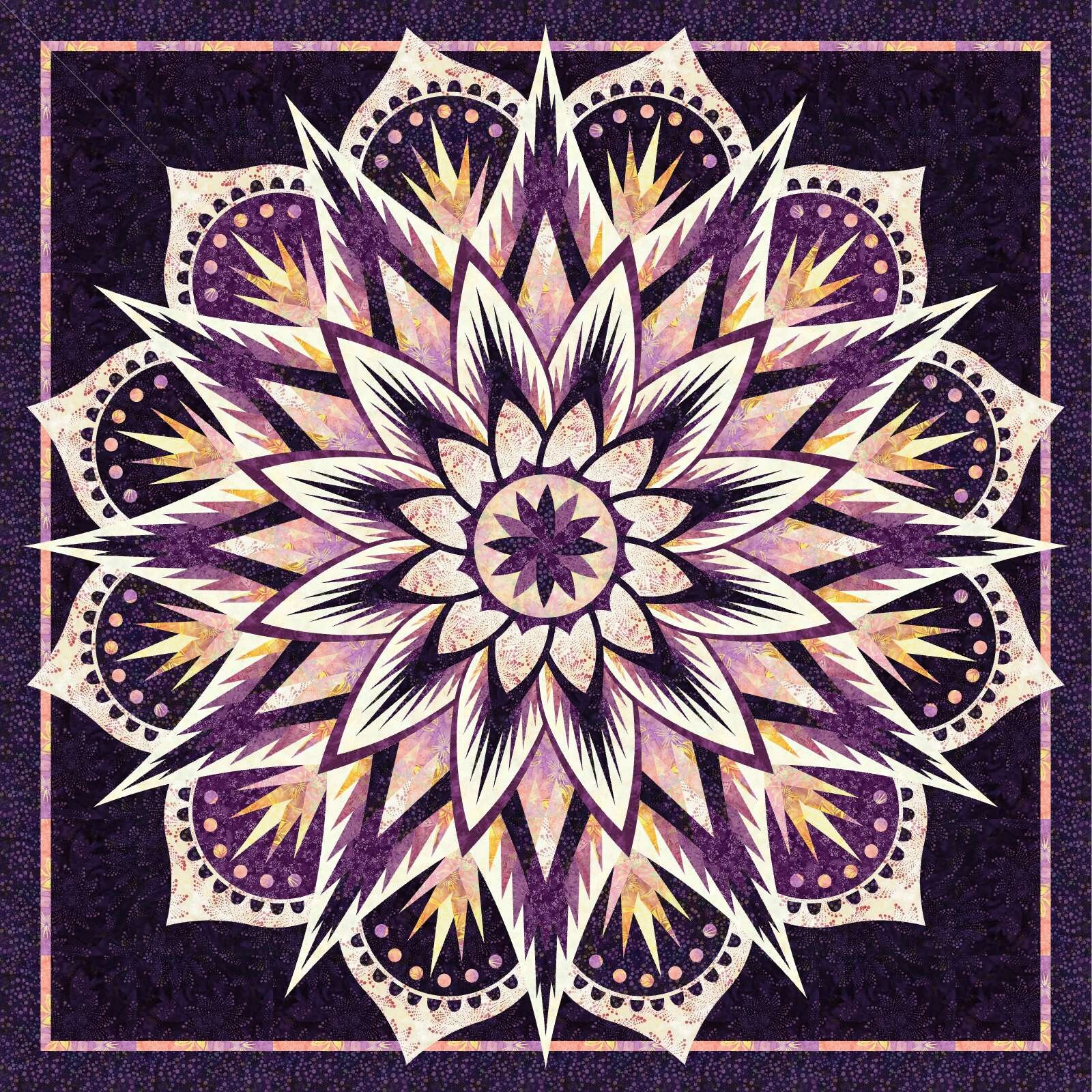 Carnival Flower Quilt Kit 8 in Raspberry Parfait Collection With ...