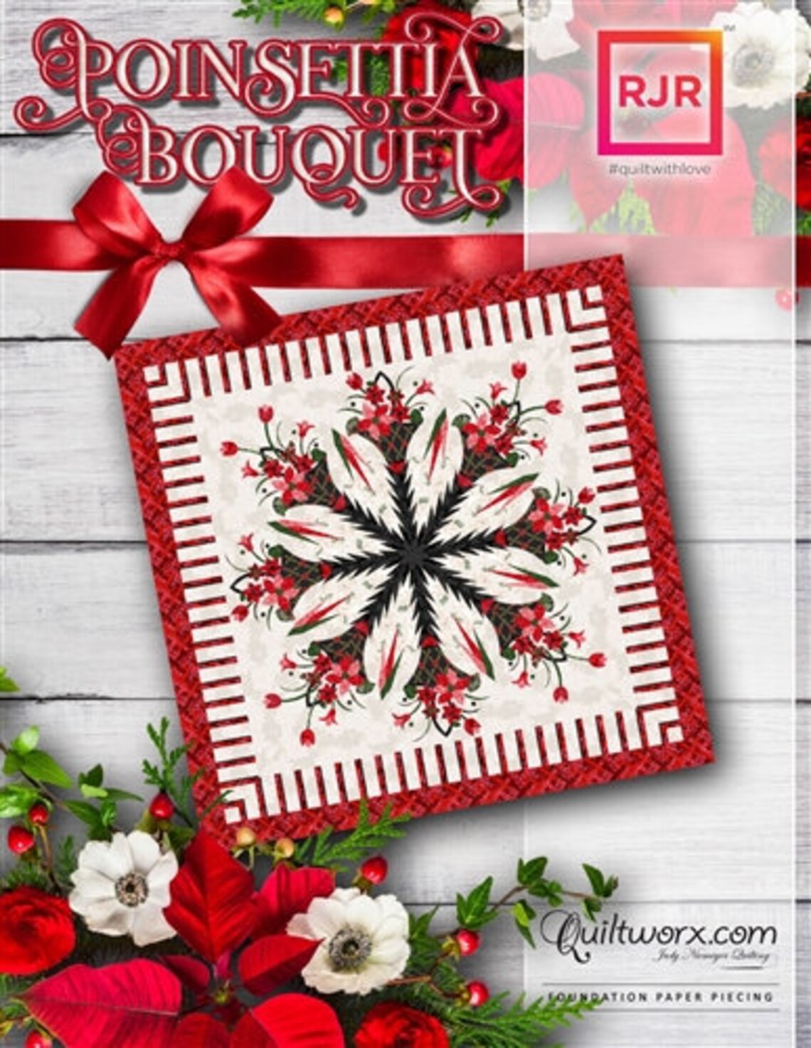 Poinsettia Bouquet Quilt Kit by Judy Niemeyer / Quiltworx - Etsy Norway