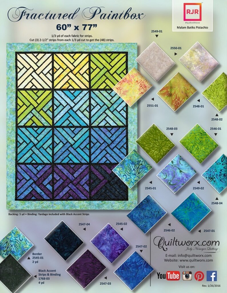Fractured Paint Box Quilt Kit for Paper Piecing Pattern by | Etsy