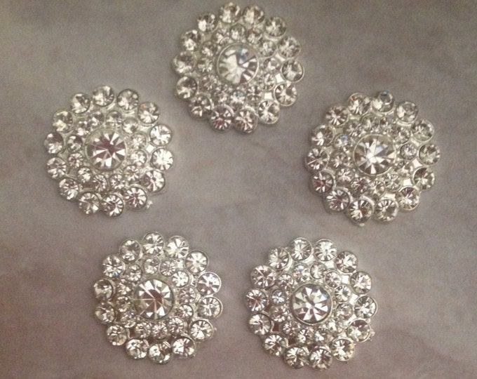 Rhinestone Buttons, Rhinestone Centers, Headband Supplies, Silver ...