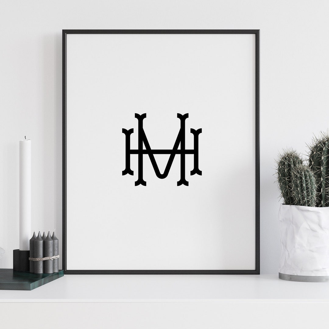 2 Letter Monogram Vinyl Decal Sticker | Personalized Gifts | Two Letter ...
