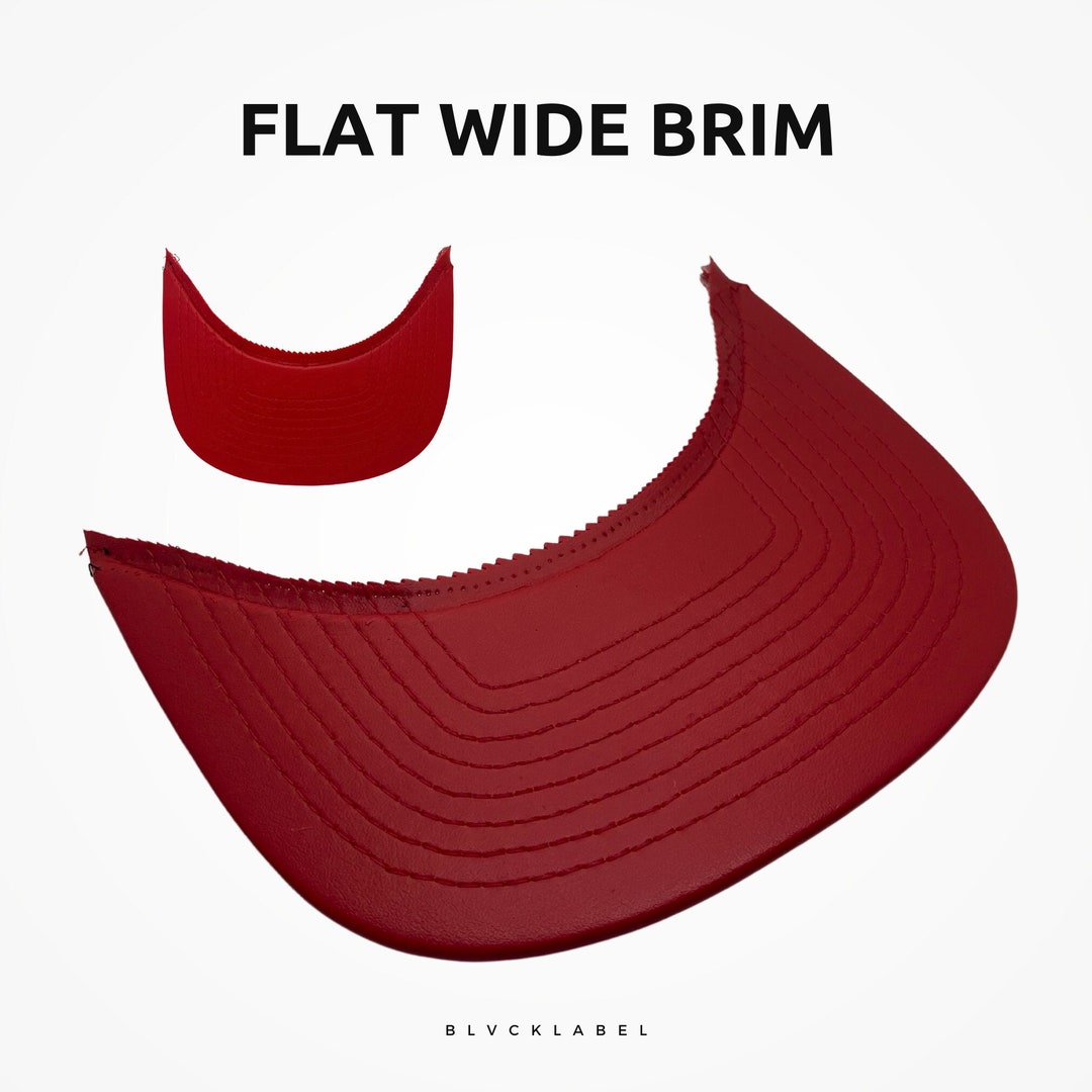 Red Faux Leather Wide Brim: Baseball Cap Brim Replacement - Etsy