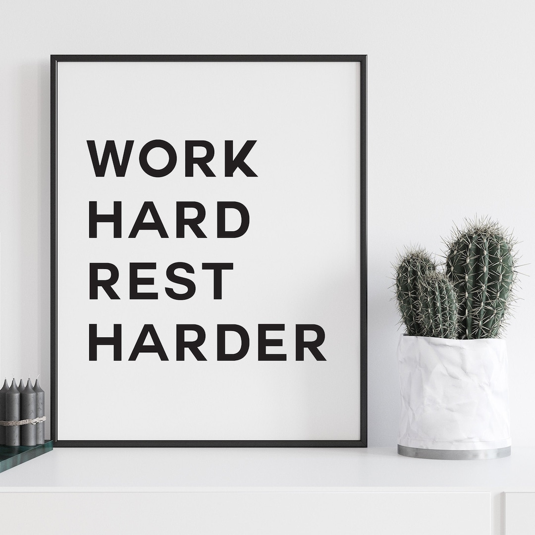Work Hard Rest Harder Quote Custom Decals Vinyl Stickers - Etsy