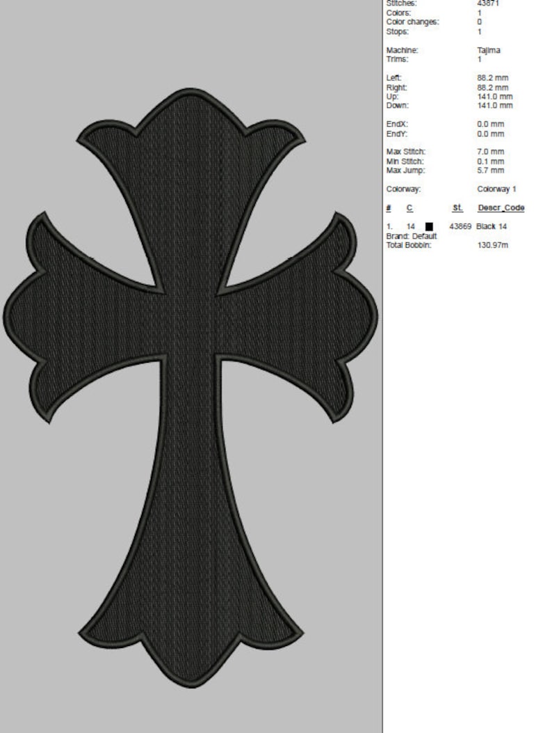 Filled Cross Embroidery Design: DST File (instant Download) - Etsy
