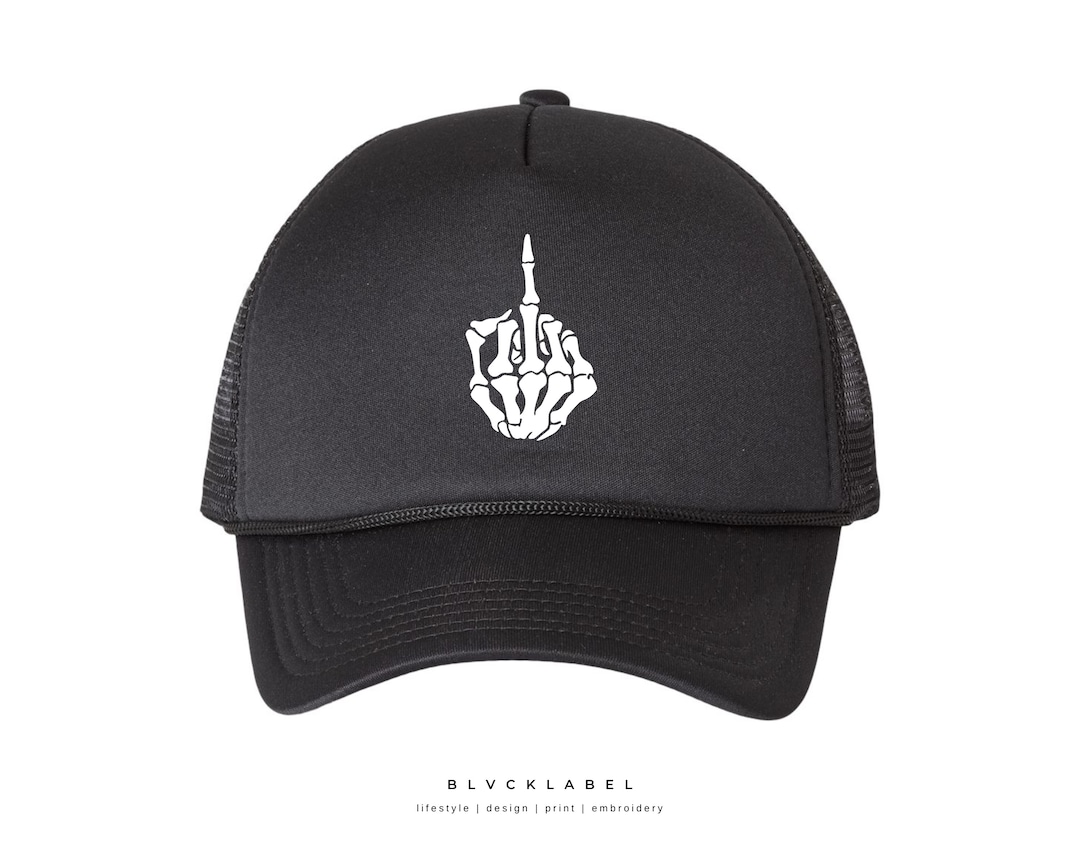 Middle Finger Skeleton Hand | Skeleton Bone Foam Mesh Hat | Skeleton ...