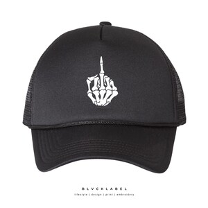 Middle Finger Skeleton Hand | Skeleton Bone Foam Mesh Hat | Skeleton ...
