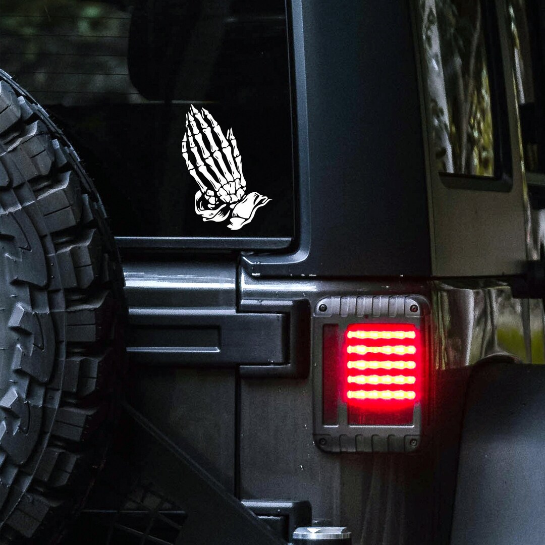 Praying Skeleton Hand Vinyl Decal Sticker | Skeleton Hands | Praying ...