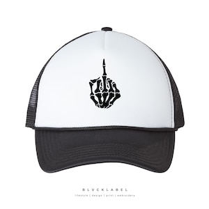 Middle Finger Skeleton Hand | Skeleton Bone Foam Mesh Hat | Skeleton ...