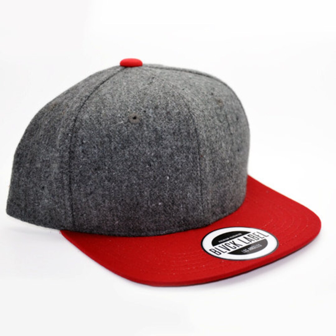 BLVCK LABEL - 6 Panel Hat - Snapback Hats - Grey Wool Cap - Baseball ...