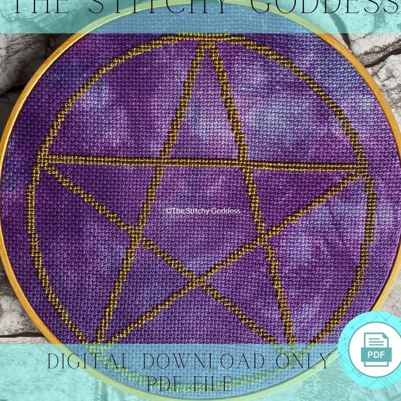 Cross Stitch Pentagram - Etsy