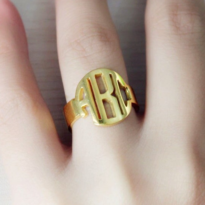 Monogram Ring - Etsy