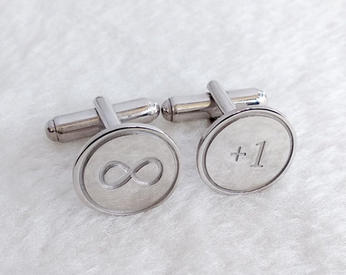 Double Infinity Cufflinks,wedding Date Cufflinks,silver Mens Cuffinks ...