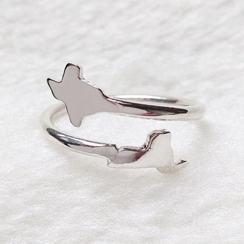 Personalized Any States Ringdouble State Ringcountry Rings - Etsy