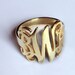Gold Monogram Ring,3 Initial Monogram Ring,personalized Name Ring ...