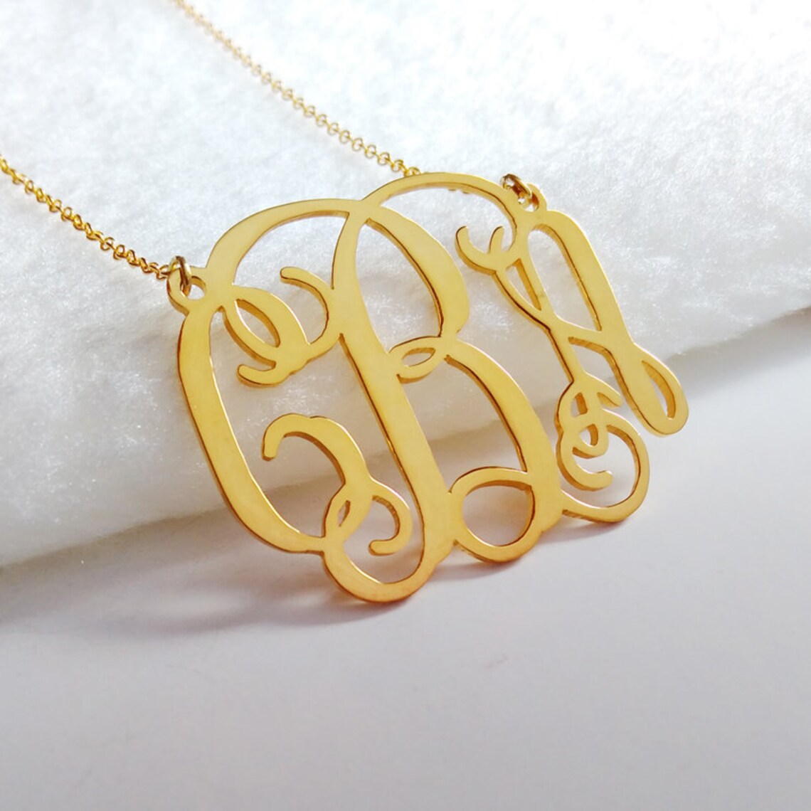 Personalized Wedding Giftgold Monogram Necklace Monogram - Etsy